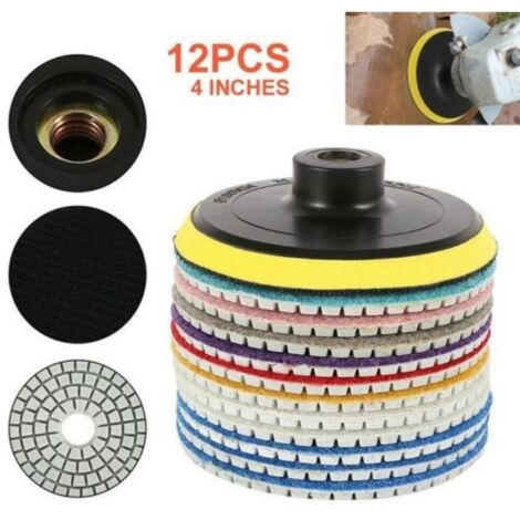 Set of 12 Diamond Polishing Discs - Heat Resistant for Granite, Marble ...