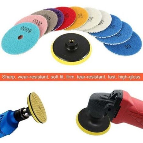 Set of 12 Diamond Polishing Discs - Heat Resistant for Granite, Marble ...