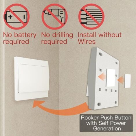 Wireless, battery-free, remote-controlled wall switch, two-way switch ...