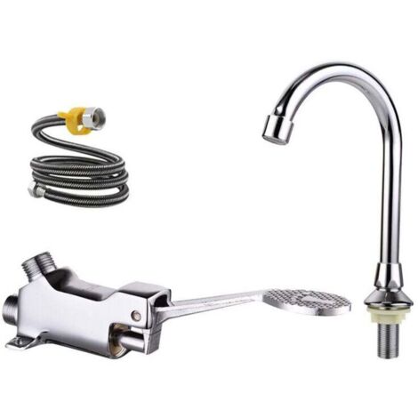 Basin mixer tap with foot pedal, medical/bathroom laboratory basin tap set