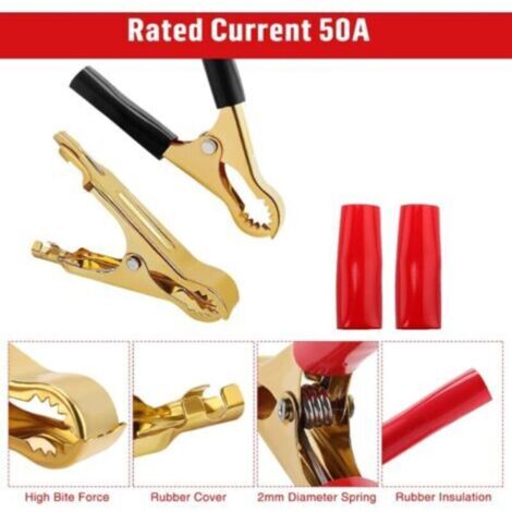 Pieces 50A Alligator Clips for Battery, Copper Car Battery Clamps, Car ...