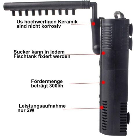 Aquarium filter internal filter pump with spray wand for 300L aquarium ...
