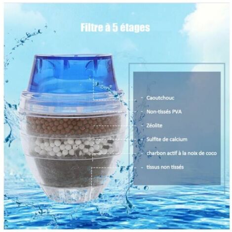 taps activated carbon 5-layer water filter purifier blue + green ...