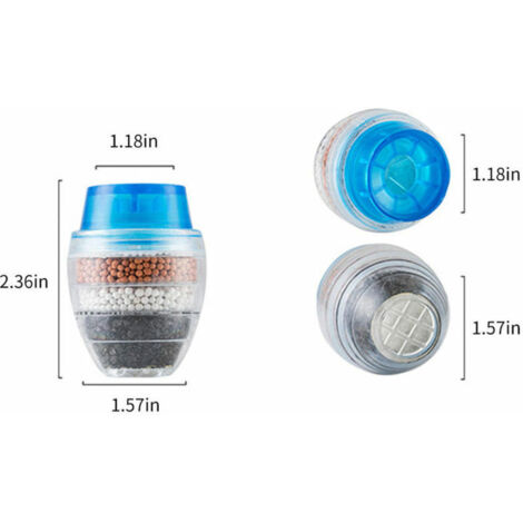 taps activated carbon 5-layer water filter purifier blue + green ...