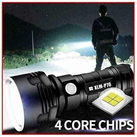P70 flashlight, 30000-100000 lumens high-power LED ultra-bright ...
