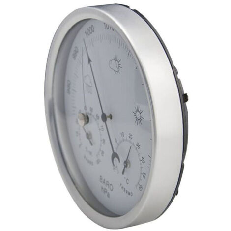 Analog dial barometer weather station with thermometer and hygrometer ...
