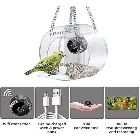 Bird Feeder with Outdoor Camera, Nesting Box with 720P Night Vision ...