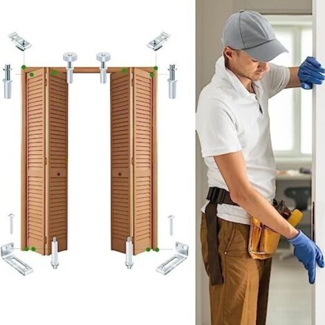 Folding Sliding Door Hardware Kit, Sliding Door Repair Set on Rail, One ...