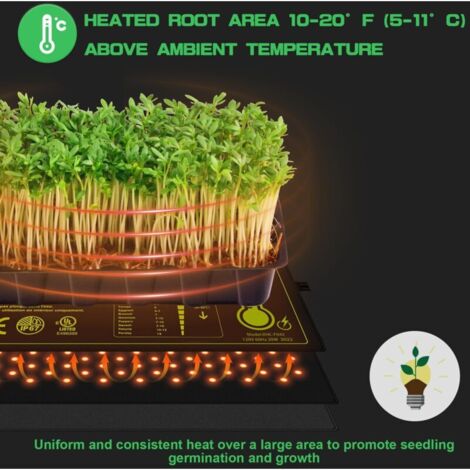 Seedling heating mat for starting seeds, waterproof heating pad 25 x 52 ...