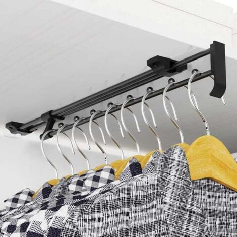Sliding clothes rail (455mm), retractable wardrobe rail, perfect for ...