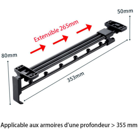 Sliding Clothes Rail, Sliding Wardrobe Rail, Length 353 mm Sliding ...