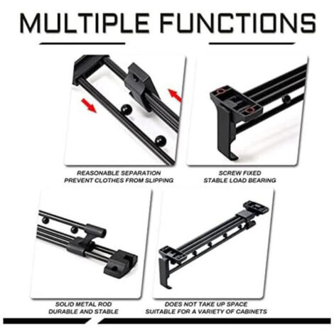 Sliding Clothes Rail, Sliding Wardrobe Rail, Length 353 mm Sliding ...