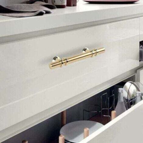 Set of 6 furniture handles, kitchen handle, gold handle - gold kitchen ...
