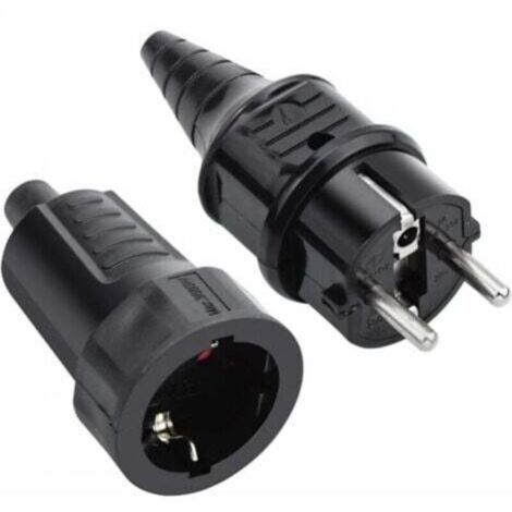 Set of male and female rubber plugs, 250V 16A, IP44 European waterproof ...