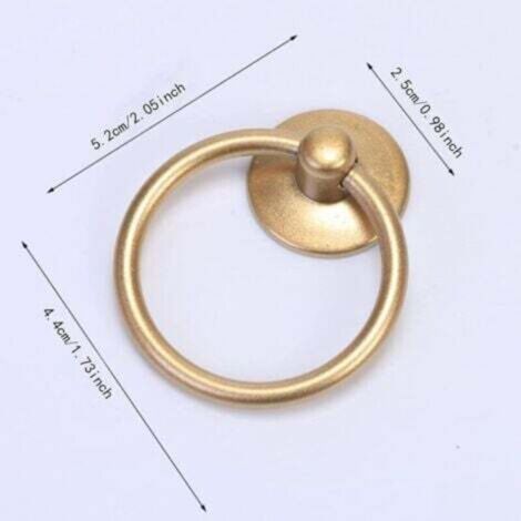 Set of 8 antique brass ring handles, single-hole round ring handles ...