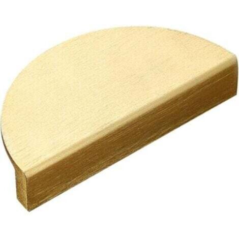 Set of 1 half-moon shaped drawer or cabinet handle in brushed brass ...