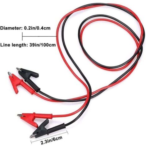 crocodile clips, test leads, double-ended crocodile wire cable with ...