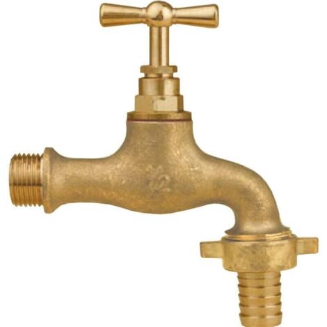 Brushed brass garden tap - Lever handle - 15x21 - 20x27 nozzle connection