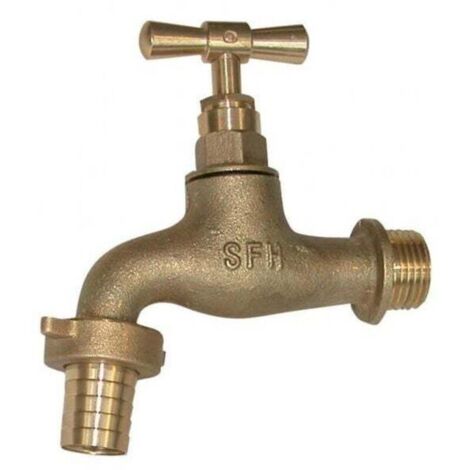 Brushed brass garden tap - Lever handle - 15x21 - 20x27 nozzle connection