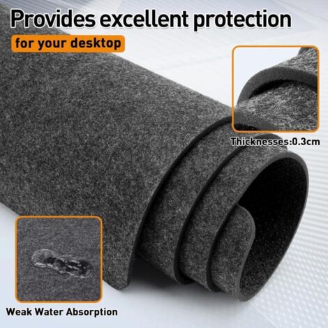 Felt desk mat - 100 x 50 cm - Large mouse pad - Non-slip - For office ...