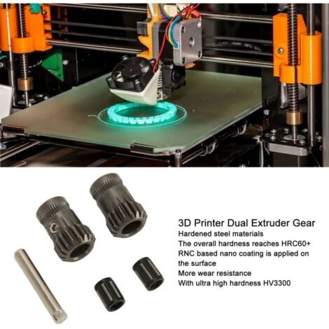 3D printer extruder gear, made of hardened steel, Nano RNC coating ...