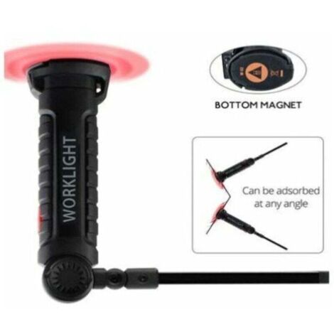 2 x Rechargeable LED COB Work Light, Workshop Light, Flashlight, LED Work Light with Magnetic ...