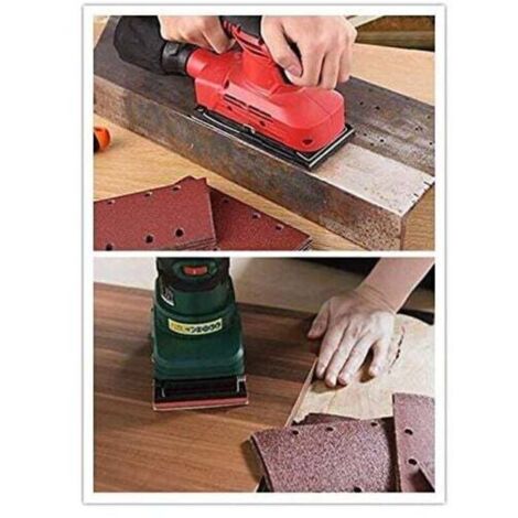 40 PCS Sandpaper, 93 x 185mm Abrasive Sheets for Orbital Sander 8 Holes ...