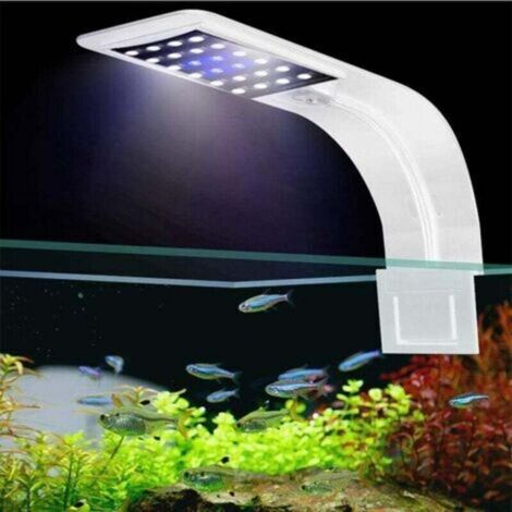 Aquarium Light LED Lamp White and Blue Nano Clip-on Lighting for Fish ...