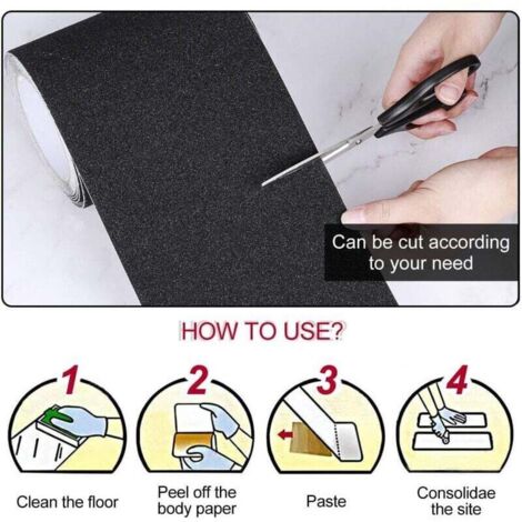 Anti-slip adhesive strip for stairs, friction, abrasive for safety ...