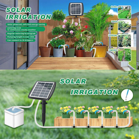 Automatic solar watering system, drip irrigation kit, with timer for ...