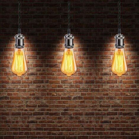 10M Textile Electrical Cable, Retro Twisted Braided Hemp Rope Cable 2x0 ...