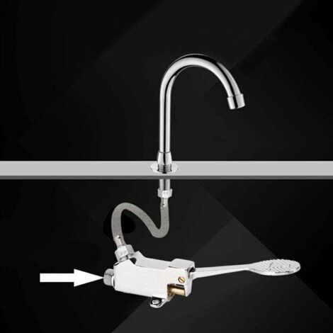 Basin mixer tap with foot pedal, medical/bathroom laboratory basin tap set,