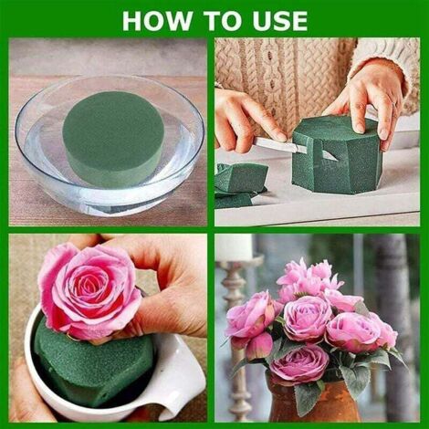 15-piece floral foam block, round green flower sponge block for flower ...