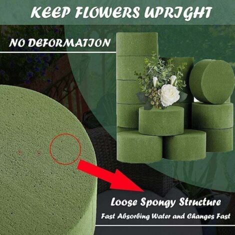 15-piece floral foam block, round green flower sponge block for flower ...