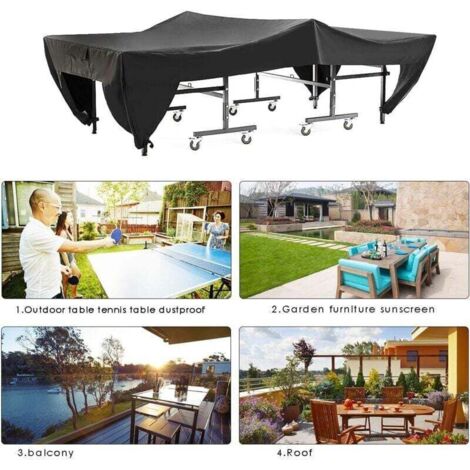 Waterproof and dustproof protective cover for ping-pong table, black ...