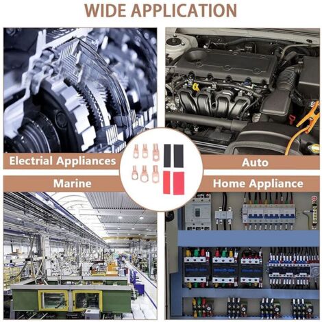 80 Pieces Red Copper Battery Cable End Ring Crimp Terminal Wire Lug ...