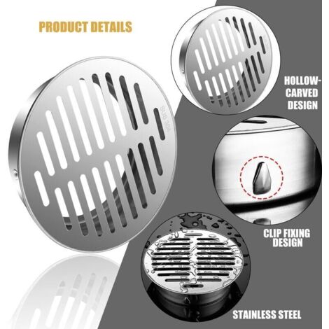 Round stainless steel floor drain with anti-blocking gutter sleeve for ...