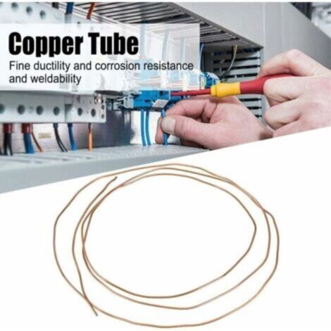 Copper Tube, Round Copper Flexible Tube, 2M OD 2mm x ID 1mm for ...