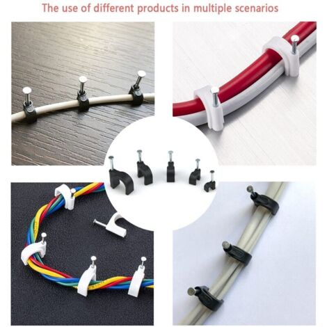 Pack of 500 cable ties with wall mounting brackets for organizing wires ...