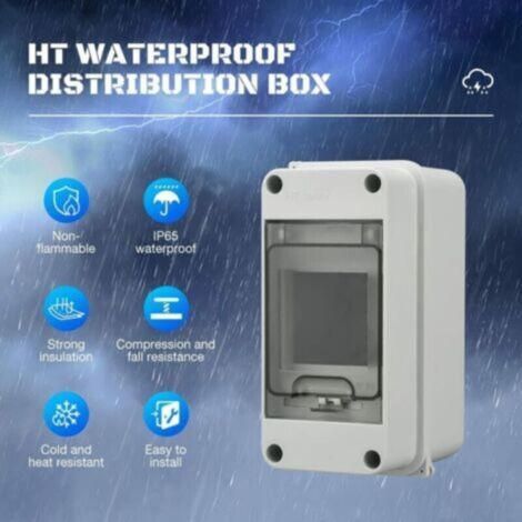 IP65 Outdoor Waterproof Electrical Enclosure, 3 Modules, ABS Plastic ...