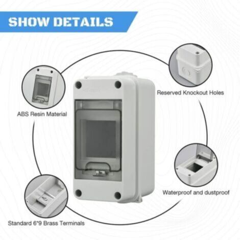 IP65 Outdoor Waterproof Electrical Enclosure, 3 Modules, ABS Plastic ...