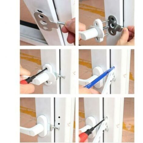 White Casement Window Restrictor, Baby Safety Lock, Anti-Pinch Lock ...