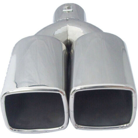 Car exhaust muffler tip, 1 piece, double square pipe, chrome-plated ...
