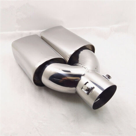 Car exhaust muffler tip, 1 piece, double square pipe, chrome-plated ...