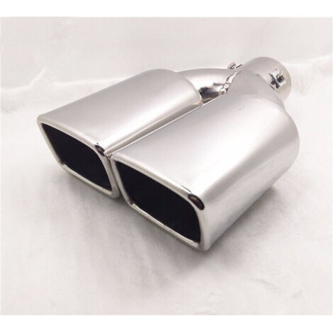 Car exhaust muffler tip, 1 piece, double square pipe, chrome-plated ...