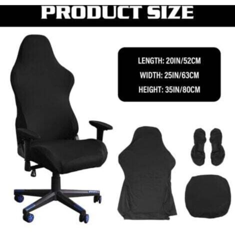 Gaming Chair Cover - Office Chair Cover - Black - Stretchable - For ...