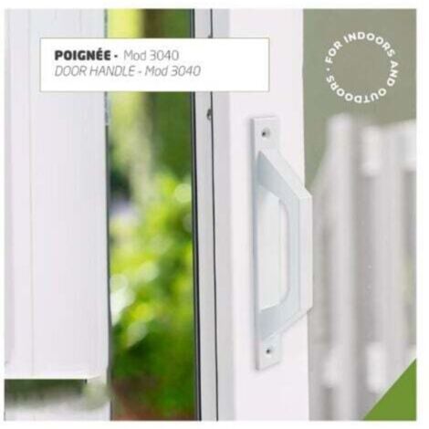 (White) White aluminum right-hand handle, 2 pieces, suitable for ...