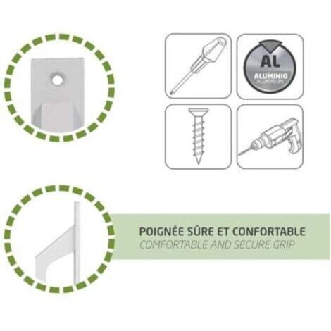 (White) White aluminum right-hand handle, 2 pieces, suitable for ...