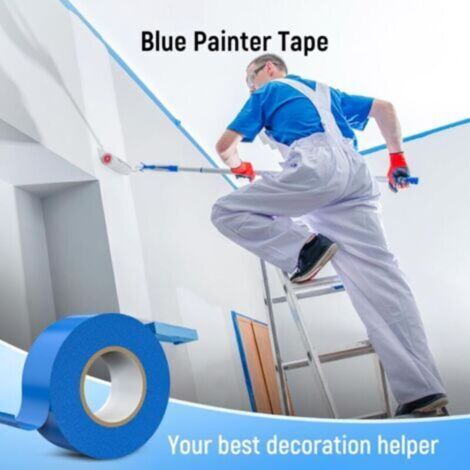 Blue masking tape for painting and decorative labeling, spray painting ...