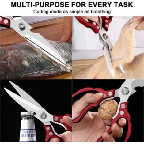 Kitchen Scissors, Multifunctional Stainless Steel Kitchen Scissors ...